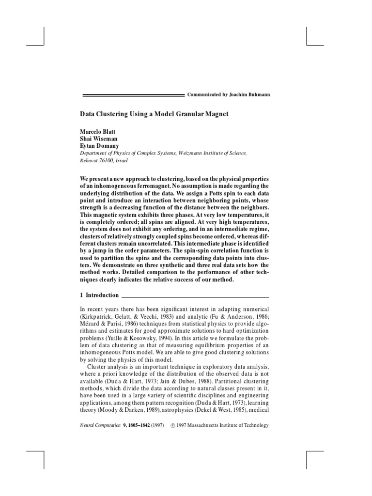 Blatt Ncomp | PDF | Cluster Analysis | Ferromagnetism
