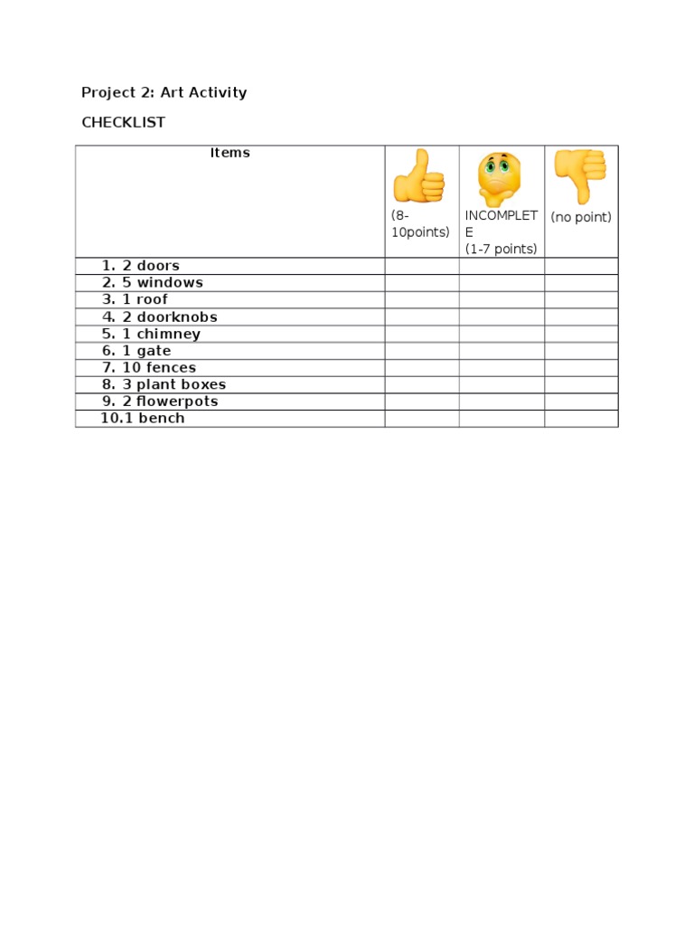 Art Project Checklist Guide | PDF