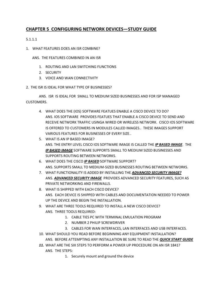 Chapter 5 Configuring Network Devices | PDF | Booting | Command Line Interface