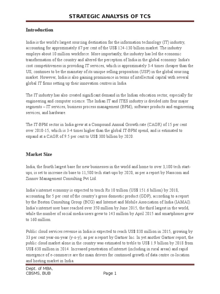 Strategic Analysis of TCS | PDF | Business | Economies