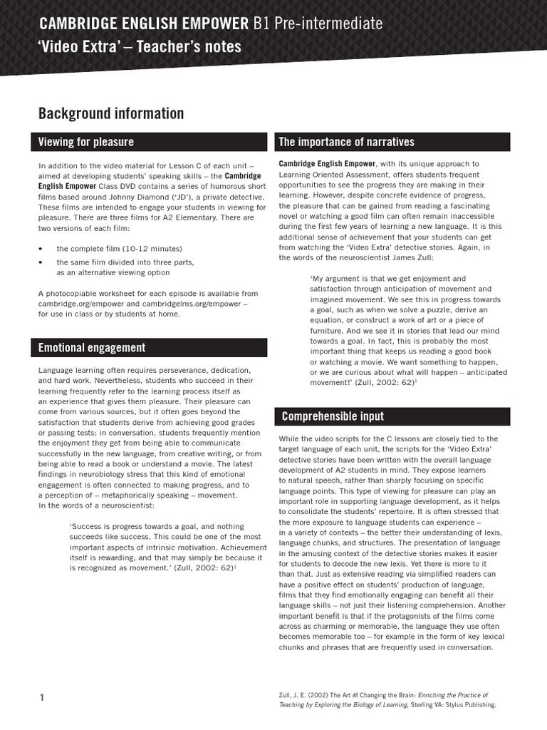 B1 Video Extra Worksheets and Teachers Notes | Download Free PDF ...