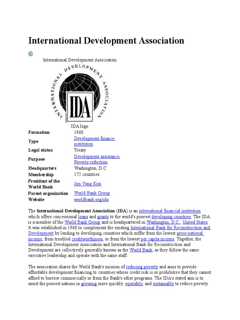 International Development Association | International Development ...