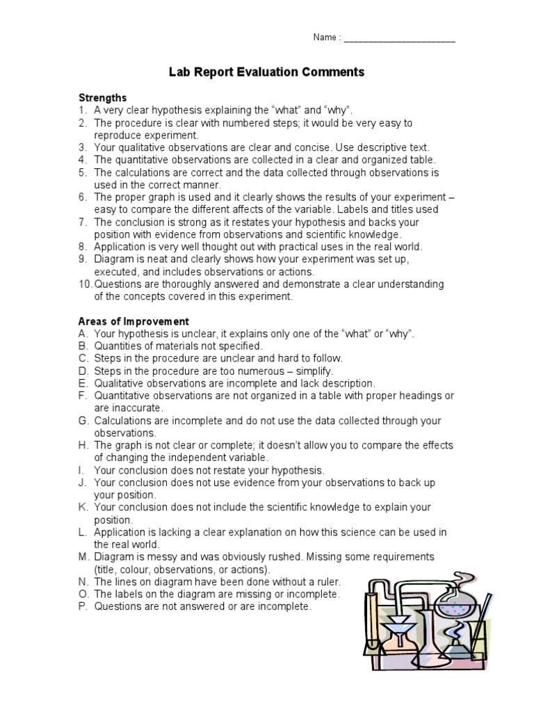 Lab Report Evaluation Scientific Method Observation Free 30 day 