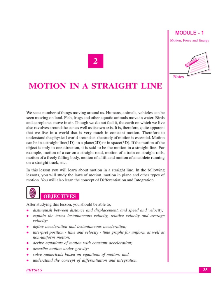 Motion in 1 - D. | PDF | Velocity | Acceleration