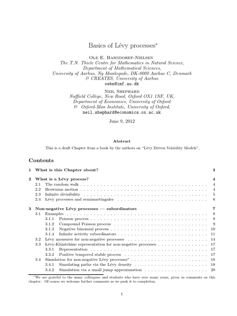 Levy Intro | PDF | Stochastic Process | Stationary Process