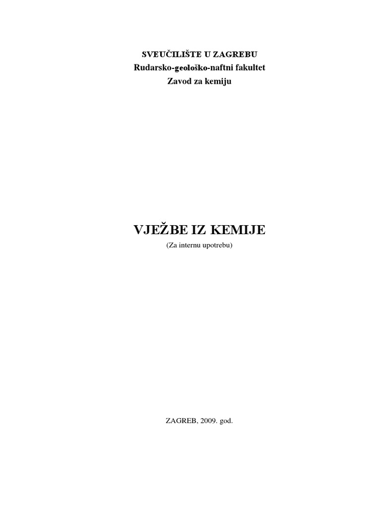 Skripta Za Vježbe Iz Kemije | PDF