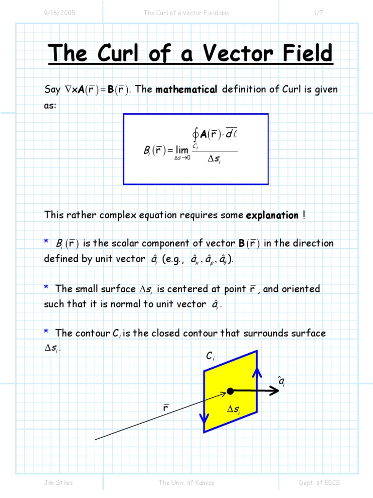 The Curl Of A Vector Field Euclidean Vector Space