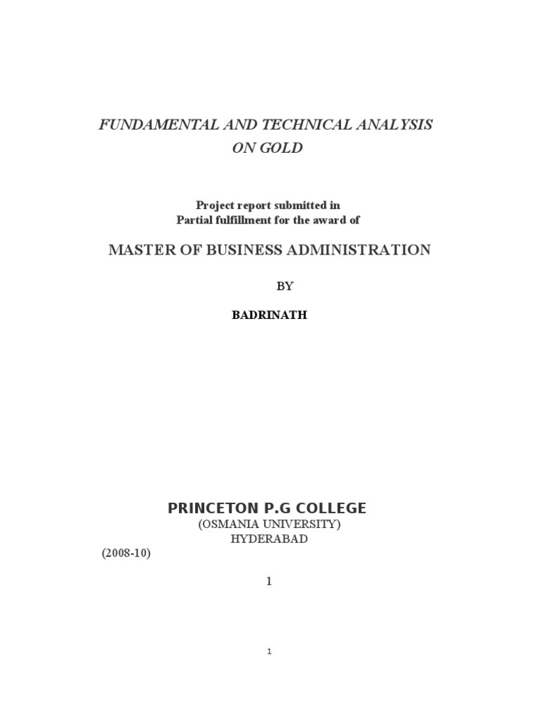 Gold Project | PDF | Moving Average | Technical Analysis
