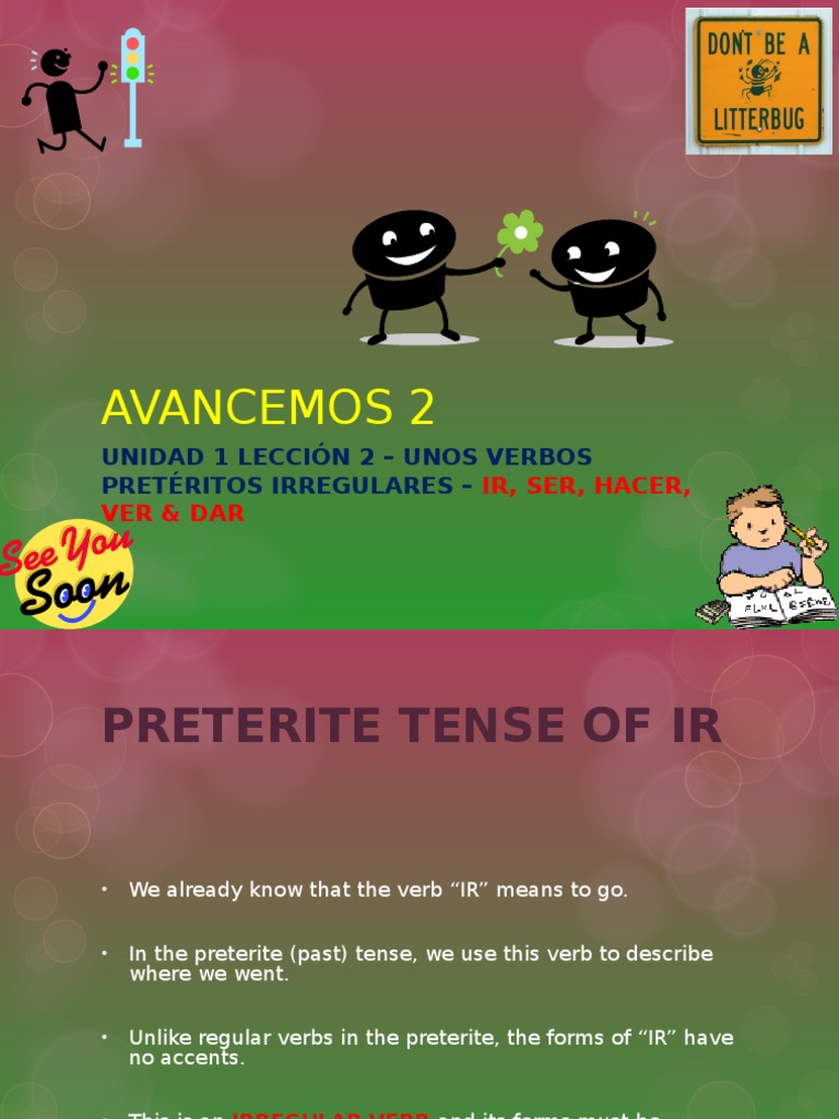 Preterito Irregulares Ir Ser Dar Ver Hacer | PDF | Linguistic ...