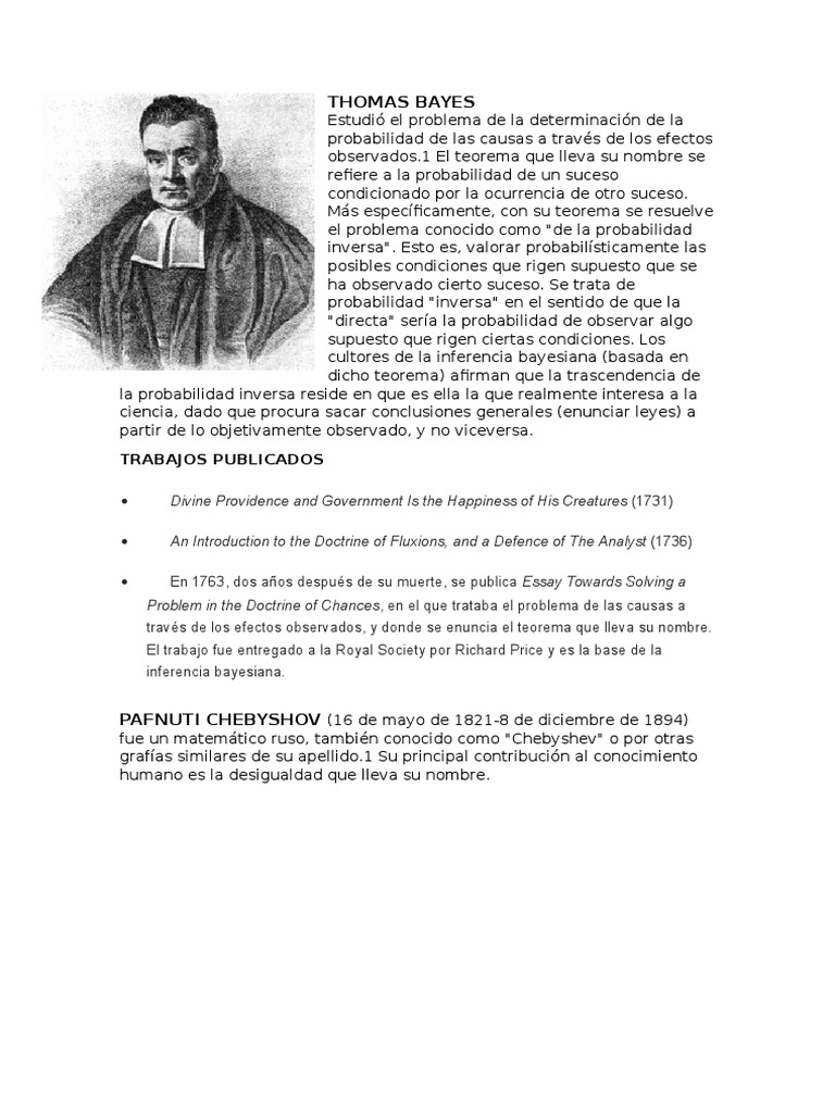Thomas Bayes | PDF | René Descartes | Enseñanza de matemática