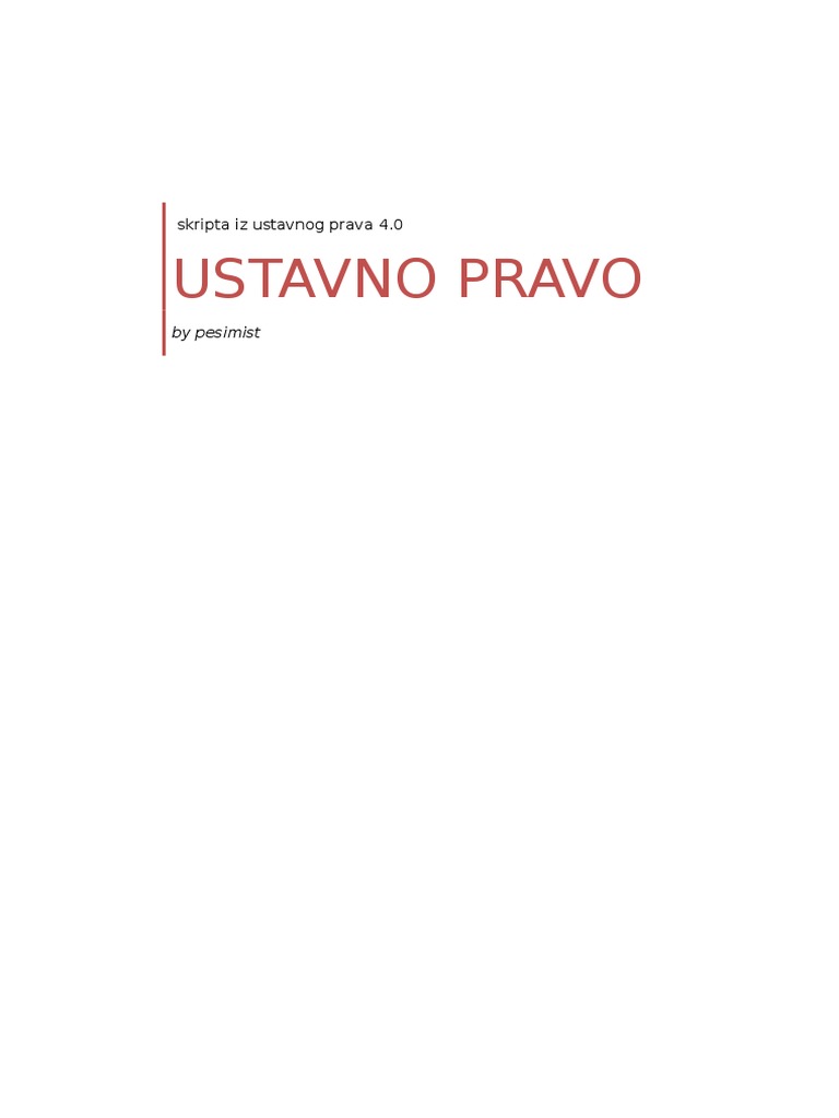 Skripta-Ustavno Pravo | PDF
