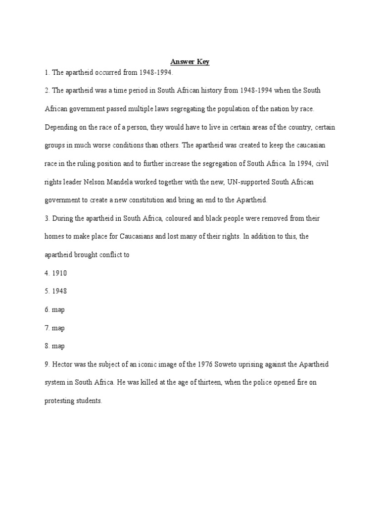 Apartheid Era: Key Facts & Figures | PDF