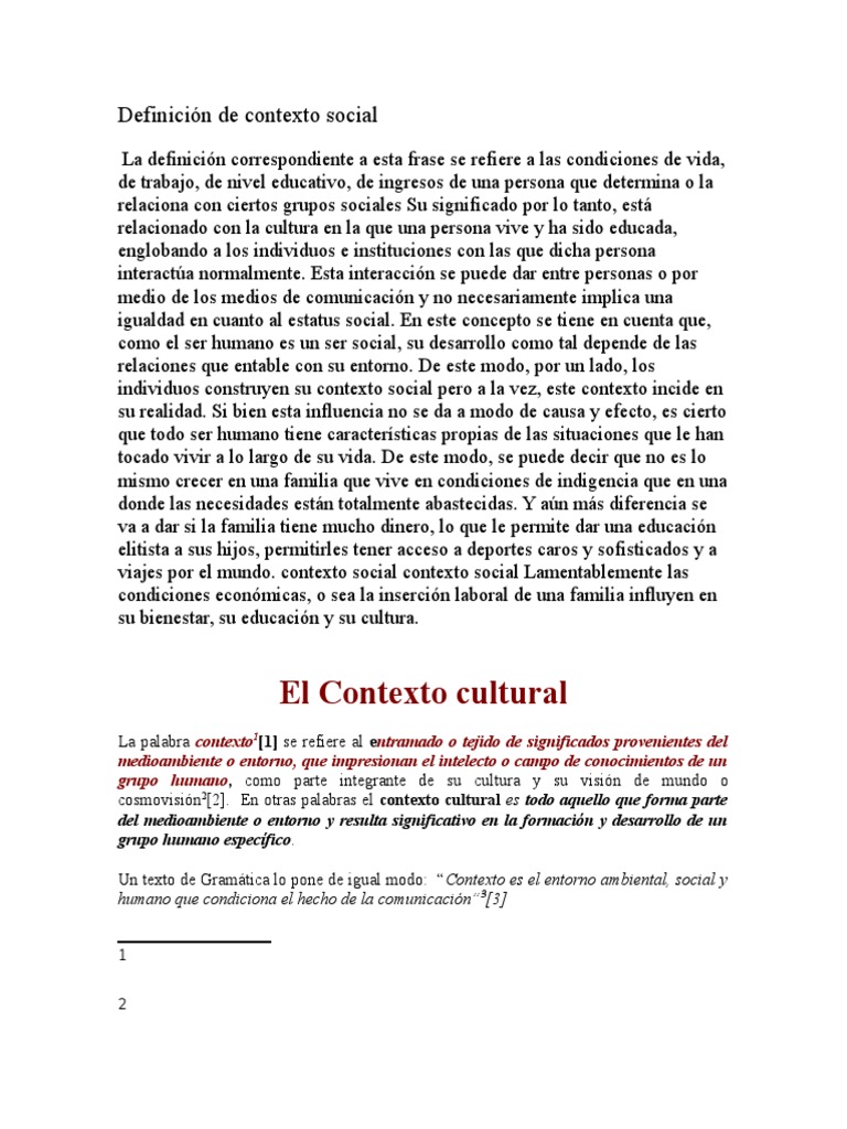 Definición de Contexto Social | PDF | Sociedad | Familia