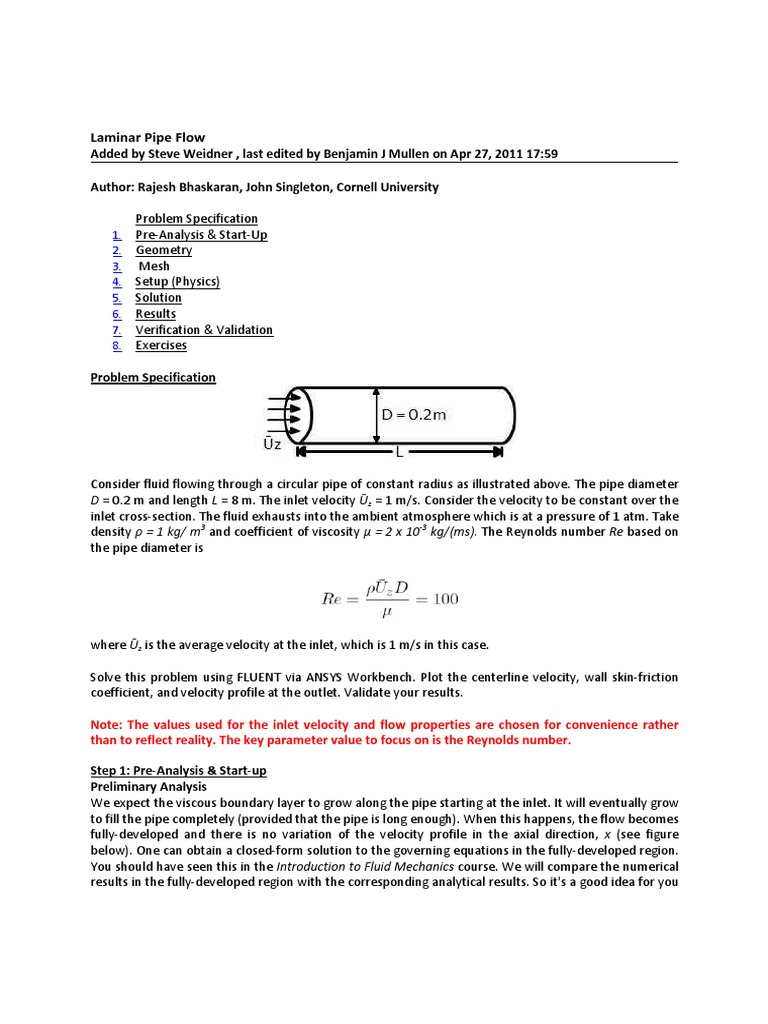 Tutorial Fluent | PDF | Navier–Stokes Equations | Cartesian Coordinate ...