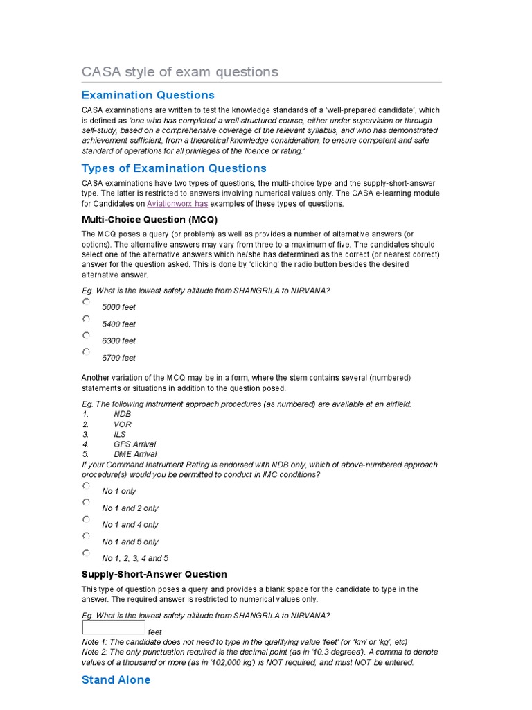 Style of Exam Questions | PDF | Test (Assessment) | Question