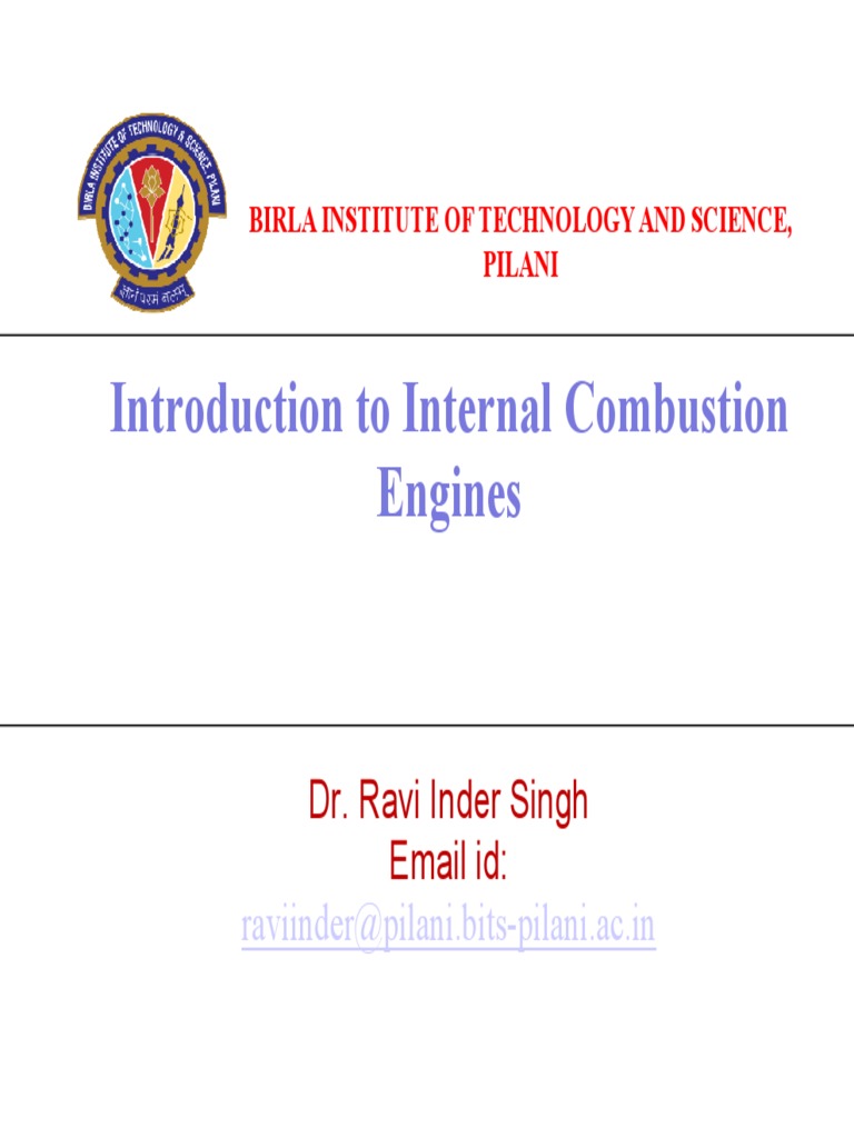 IC Engines PPT Lecture No 1 | PDF | Internal Combustion Engine | Piston
