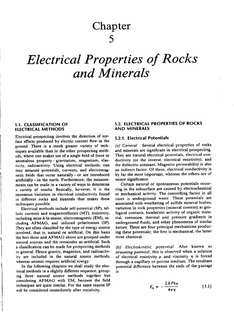 Chapter 5-Electrical Properties of Rocks and Minerals | PDF
