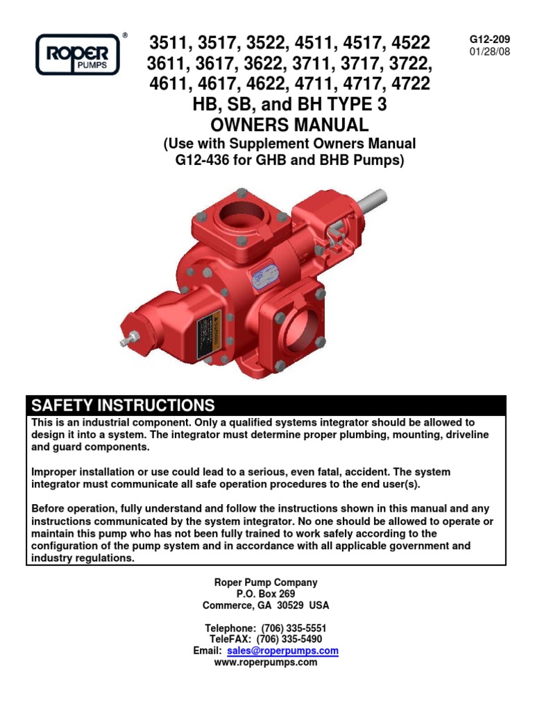 Manual Bomba Roper | PDF | Pump | Valve