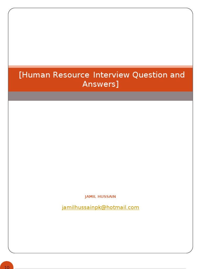 Human Resource Interview Question and Answers | PDF | Human Resources ...