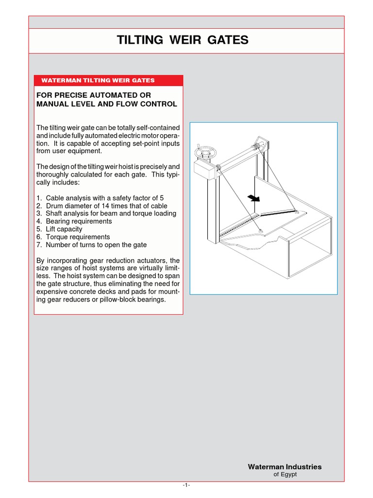Waterman Tilting Weir Gates | Structural Steel | Transmission (Mechanics)