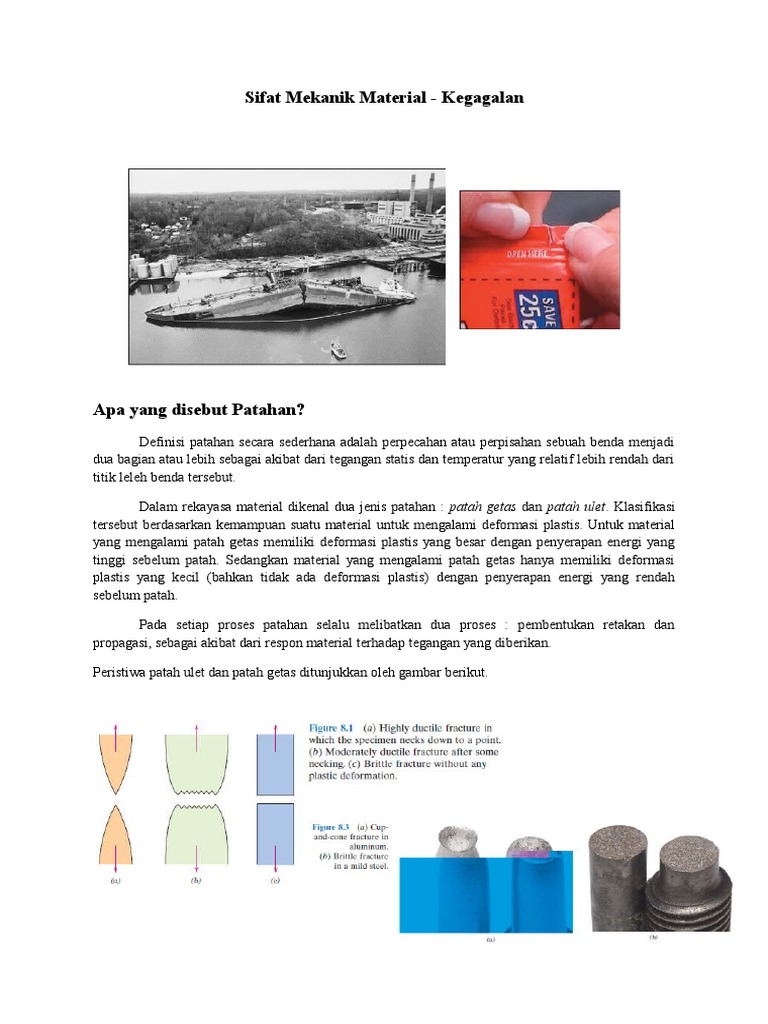 Sifat Patah Getas dan Ulet Material | PDF | Sains & Matematika