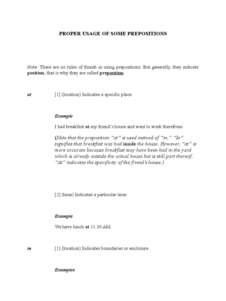 Proper Use of Prepositions and Formal Adverbs in Legalese | PDF ...