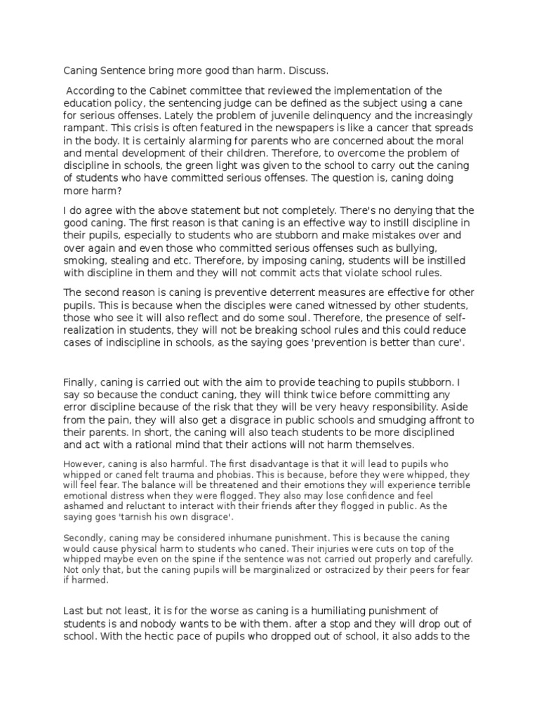 Caning Sentence Bring More Good Than Harm | PDF | Crime & Violence ...