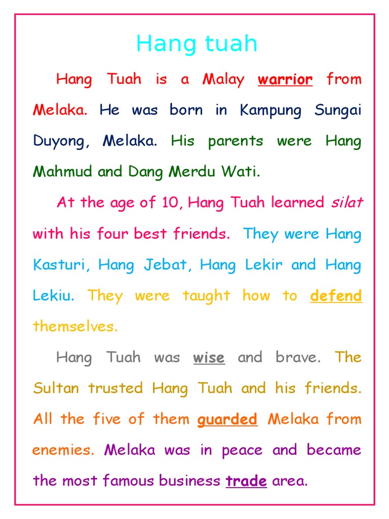 Hang Tuah: The Brave Malay Warrior | PDF