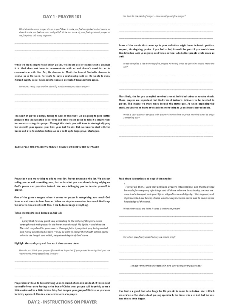 Lg Prayer Battle Plan | Prayer | Systematic Theology