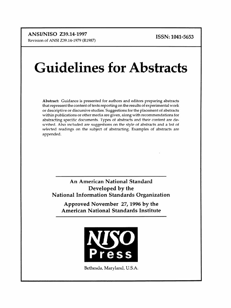 Guidelines For Abstracts | PDF | Abstract (Summary) | International ...