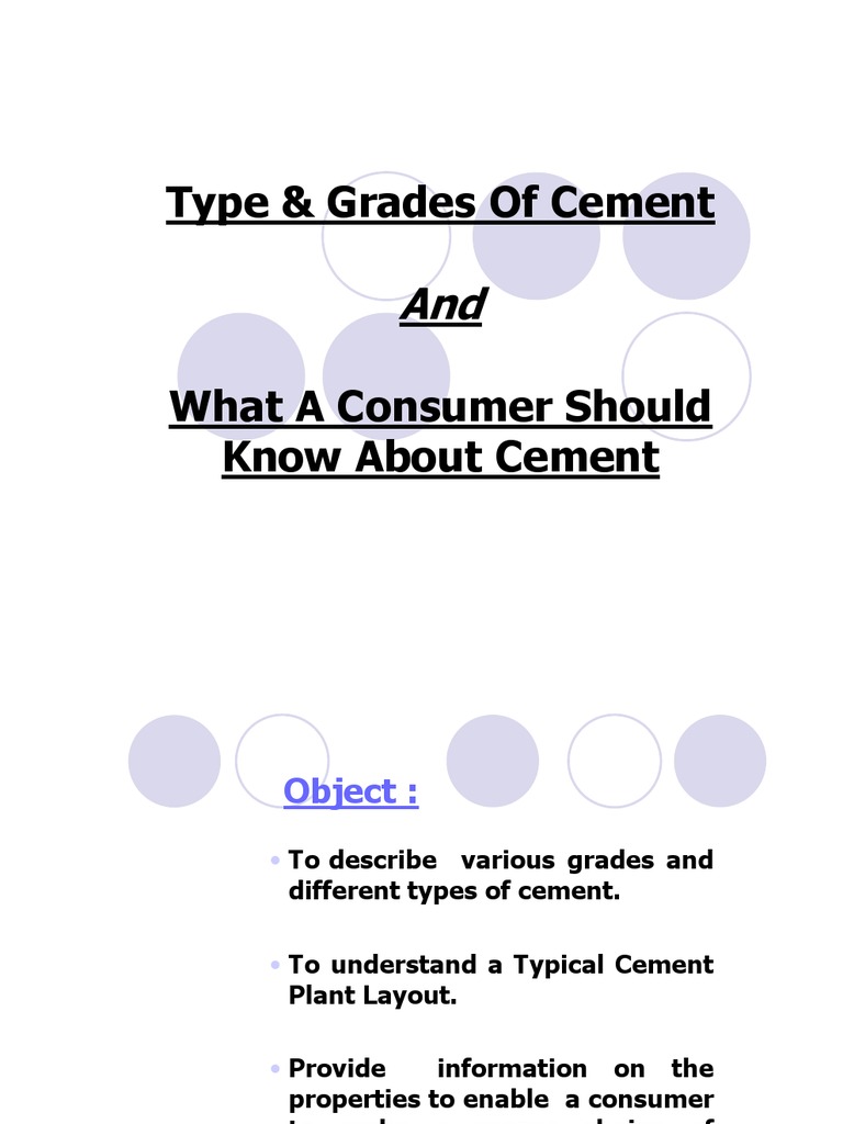 Type & Grades of Cement | PDF | Cement | Joining