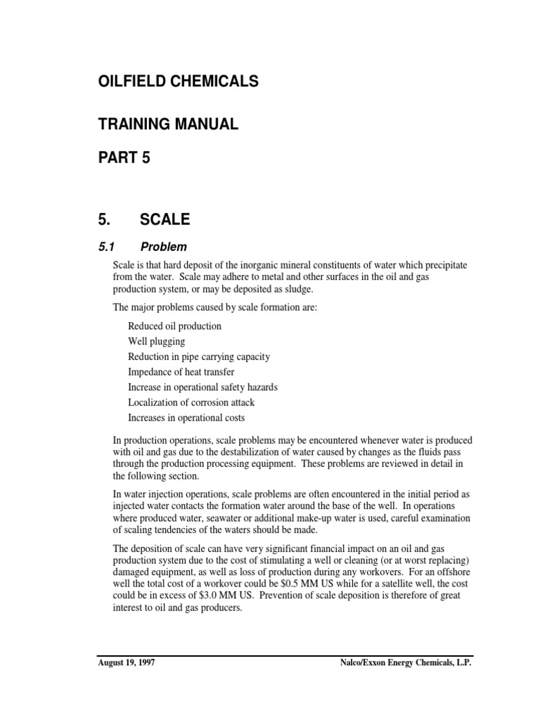 Oilfield Chemicals Training Manual | PDF | Solubility | Crystallization