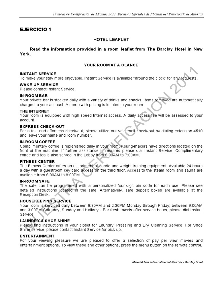 Hotel Room Services Overview | PDF | Business | Cooking, Food & Wine