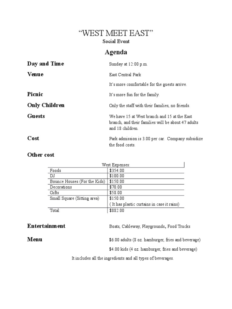 Agenda English | PDF