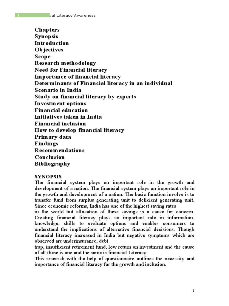 Financial Literacy | PDF | Financial Inclusion | Financial Literacy