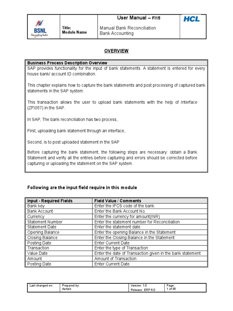 Bank Reco Manual | PDF | Information Technology Management | Software