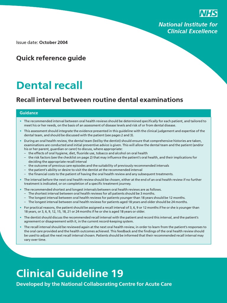 Dental Recall | PDF
