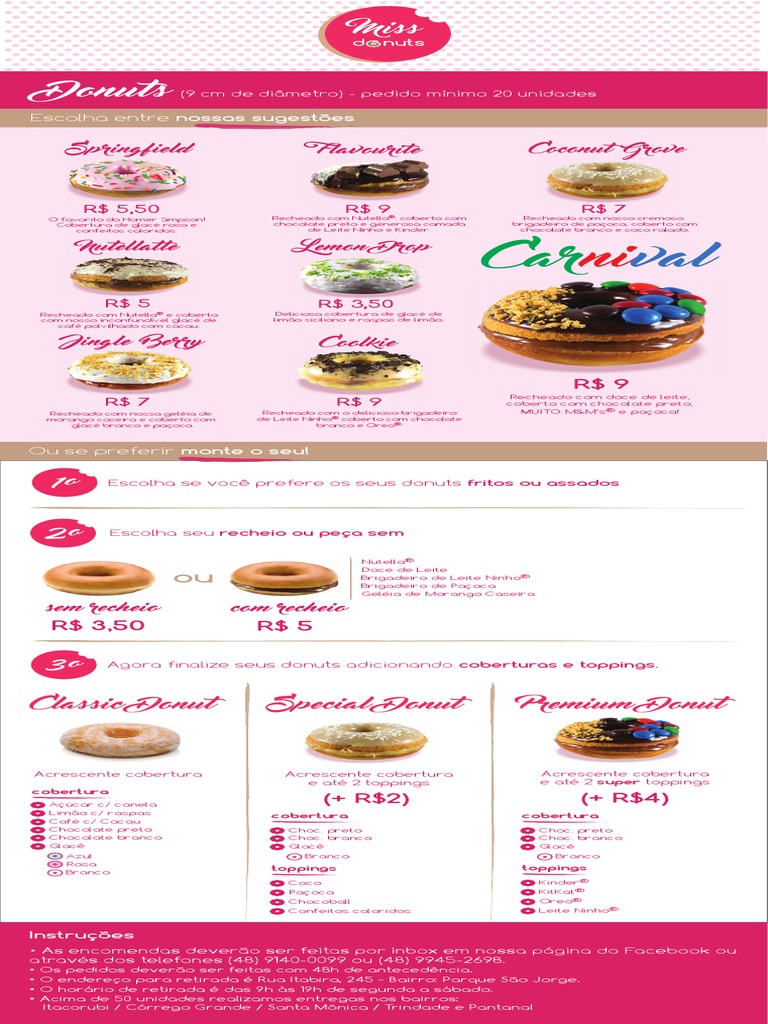 Cardápio - Miss Donuts | PDF | Culinária mexicana | Chocolate