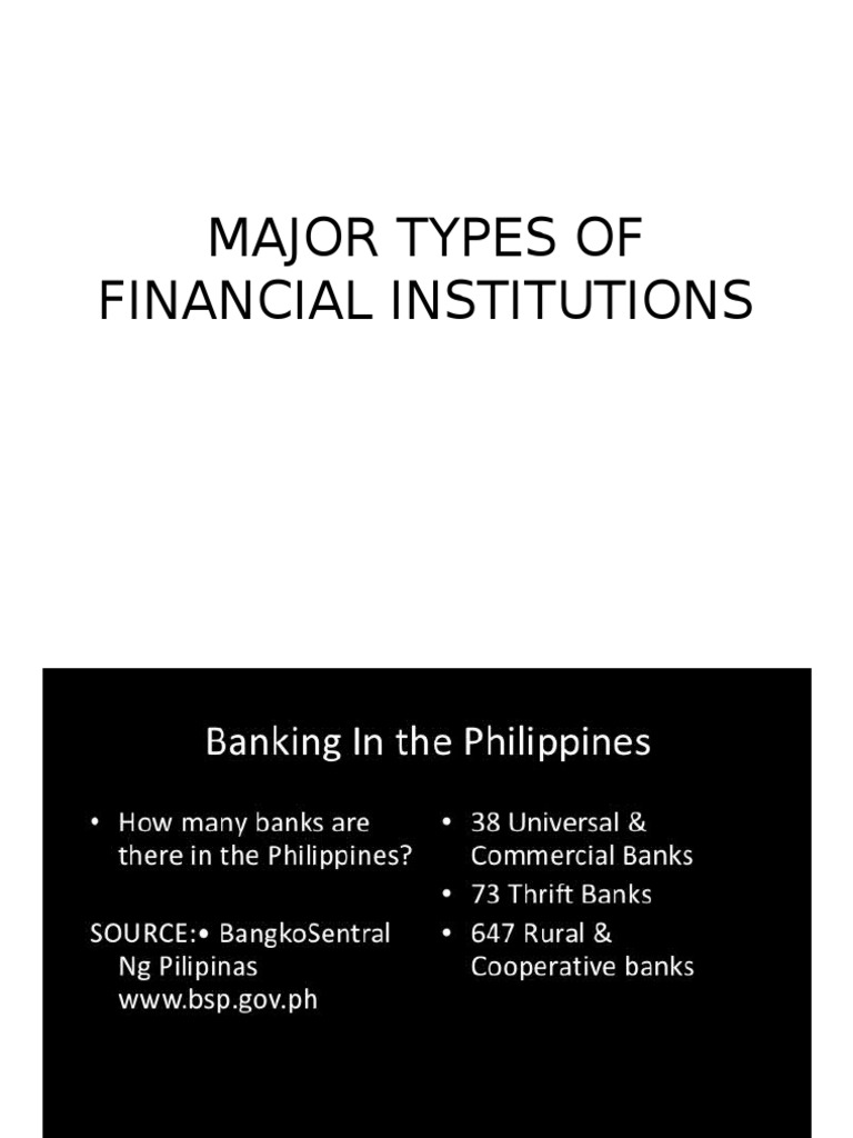 PH Financial System | PDF | Banks | Savings And Loan Association