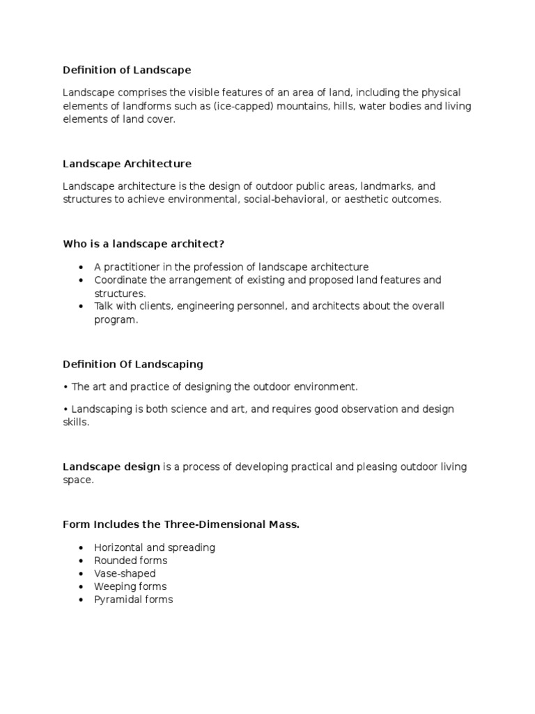 Definition of Landscape | PDF | Landscape | Landscape Architecture