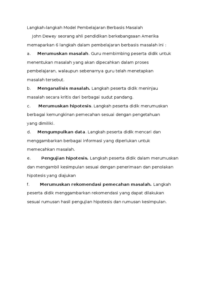 Langkah Langkah Pbl