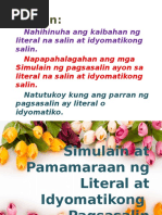 Pagsasalin NG Akdang Pampanitikan | PDF