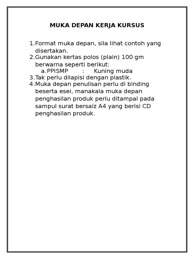 Muka Depan Fail Pelajar | PDF
