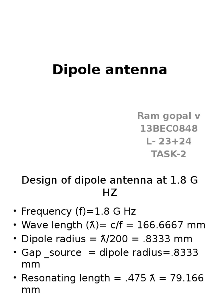 Dipole Antenna Design Insights | PDF