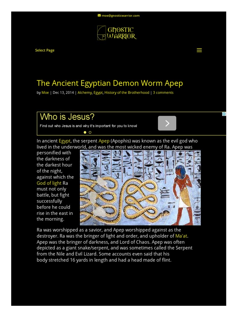 Apep (Apophis) | PDF | Mythology | Religion And Belief
