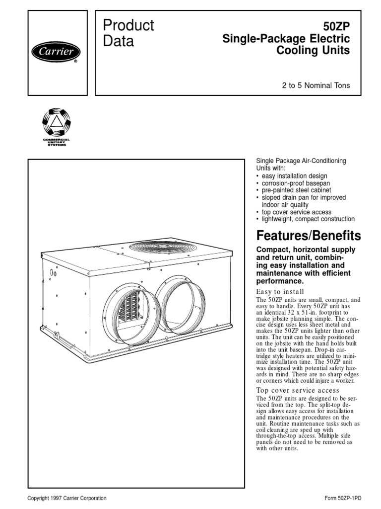 Unidades Paquete ZP de L Marca Carrier 1 | PDF | Thermostat | Hvac