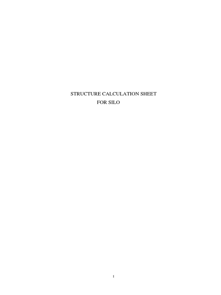 Silo Design Calculation Sheet | PDF | Buckling | Strength Of Materials