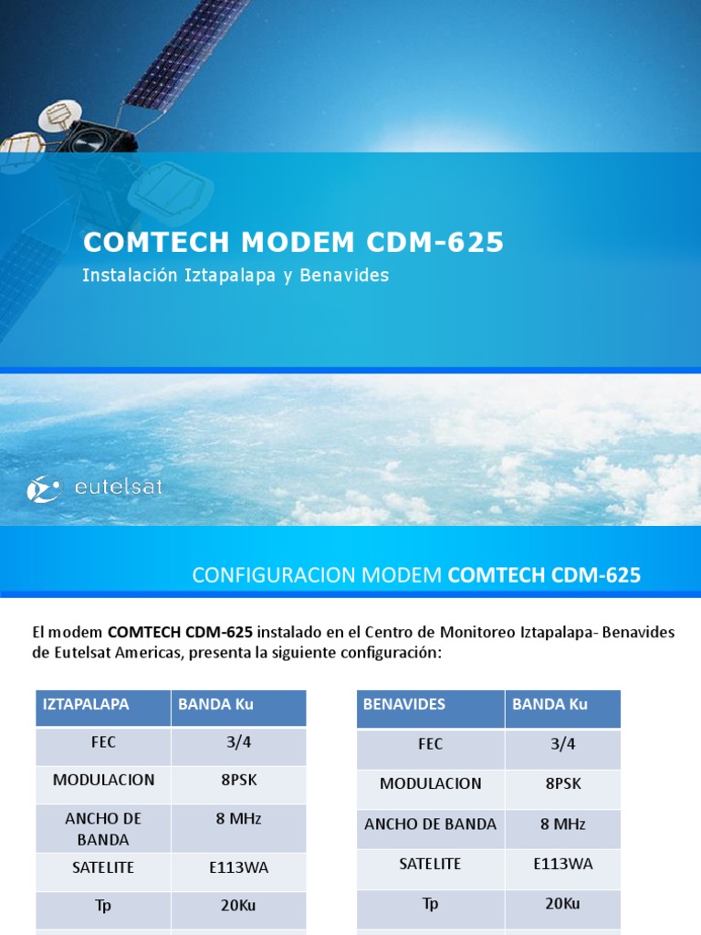 Modem 625 | PDF | Satélite de Comunicaciones | Código de verificación ...