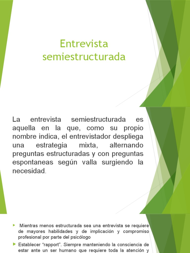 Entrevista Semiestructurada | PDF