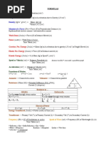 Igcse Physics All Formulas | PDF | Force | Mass